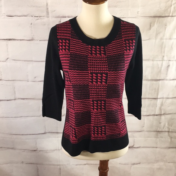 Halogen | Sweaters | Halogen Merino Wool Geometric Crewneck Sweater ...